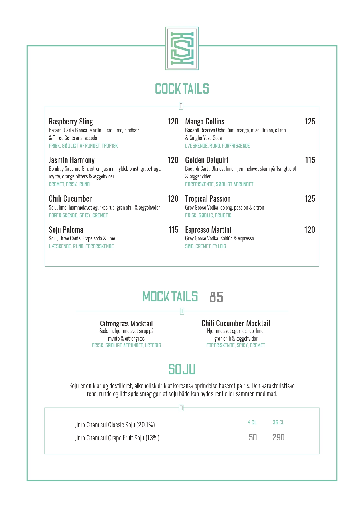 Menu - Keyser Social | Asiatisk Social Dining Menu