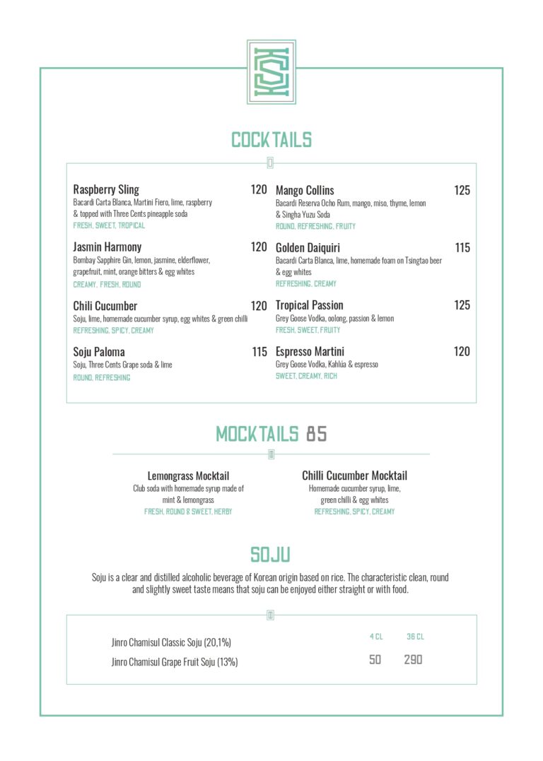Menu - Keyser Social | Asiatisk Social Dining Menu