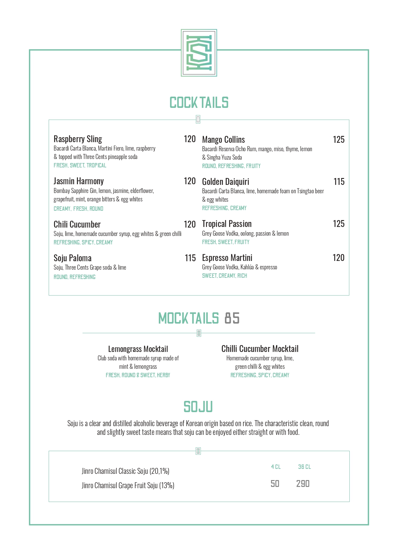 Menu - Keyser Social | Asiatisk Social Dining Menu